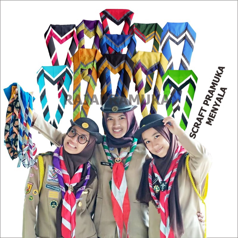 Jual Scraf Pramuka Menyala Scarf syal Pramuka Skraf Polos nyala Bahan ...