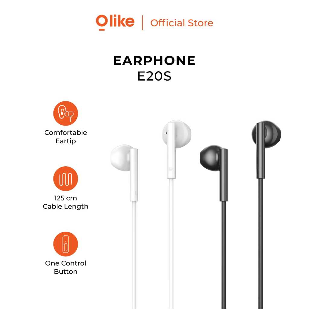 Jual Olike E20S Earphone Cable Wired Semi In Ear with Mic | Shopee ...