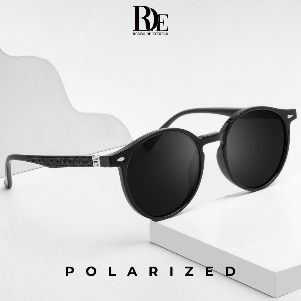 Jual Robins Kacamata Hitam Bulat Plastik Lentur Anti Radiasi UV400 Sunglasses Polarized Style ...