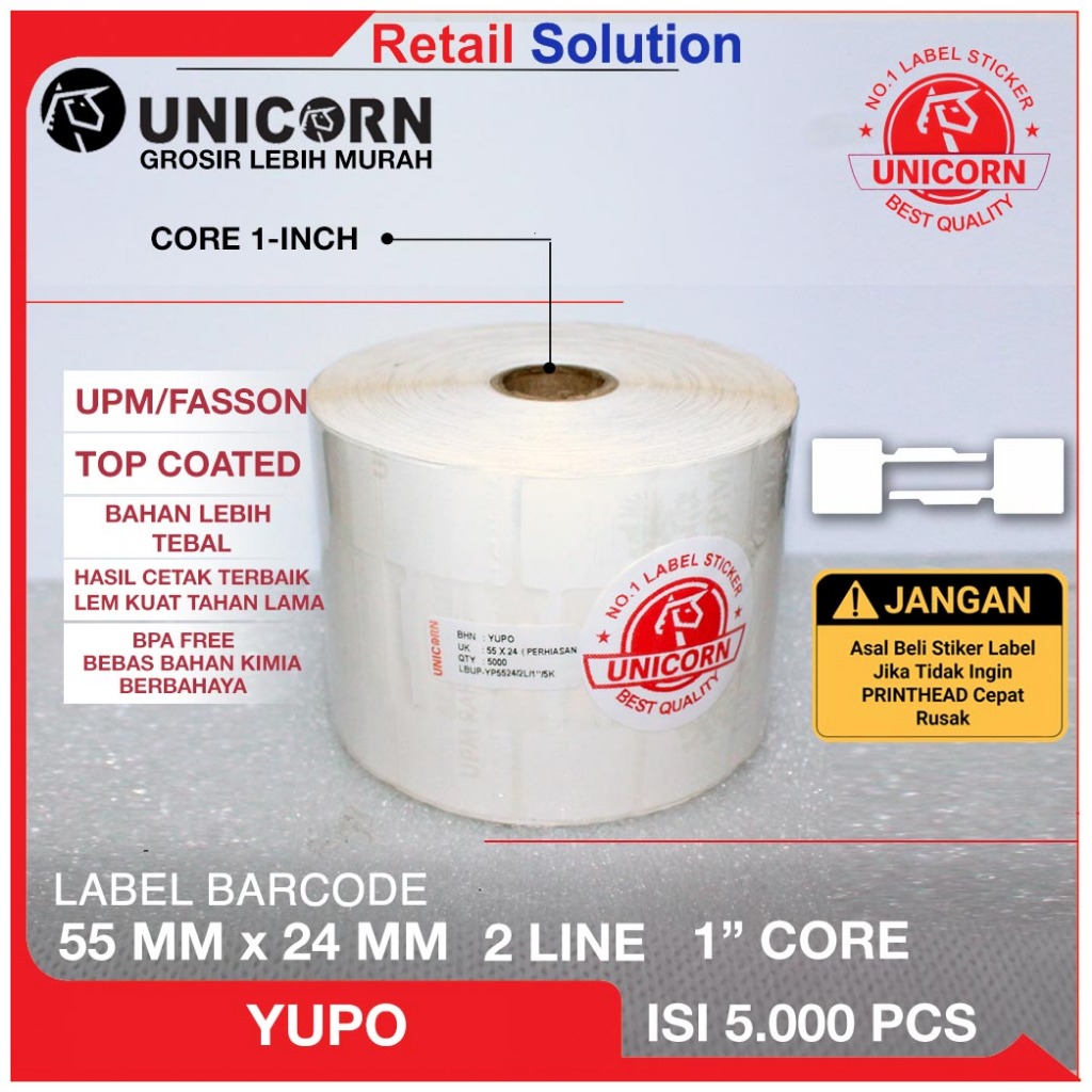 Jual Stiker Label YUPO Perhiasan - 55x24 mm / 55 x 24 mm / 55x24mm ...