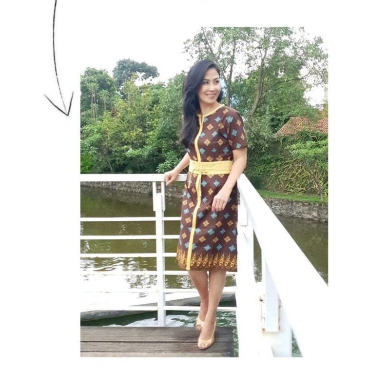 Jual Dress batik modern dilengkapi dengan obi untuk kerja dan pesta ...