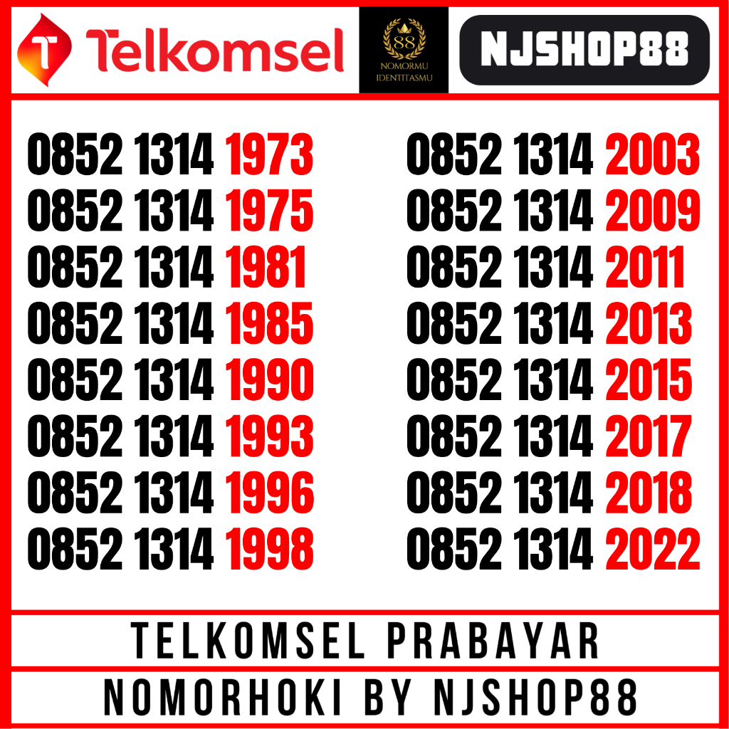 Jual NOMOR CANTIK TELKOMSEL KARTU PERDANA TELKOMSEL PRABAYAR SIMPATI 4G/5G TIPE TAHUN LAHIR ...