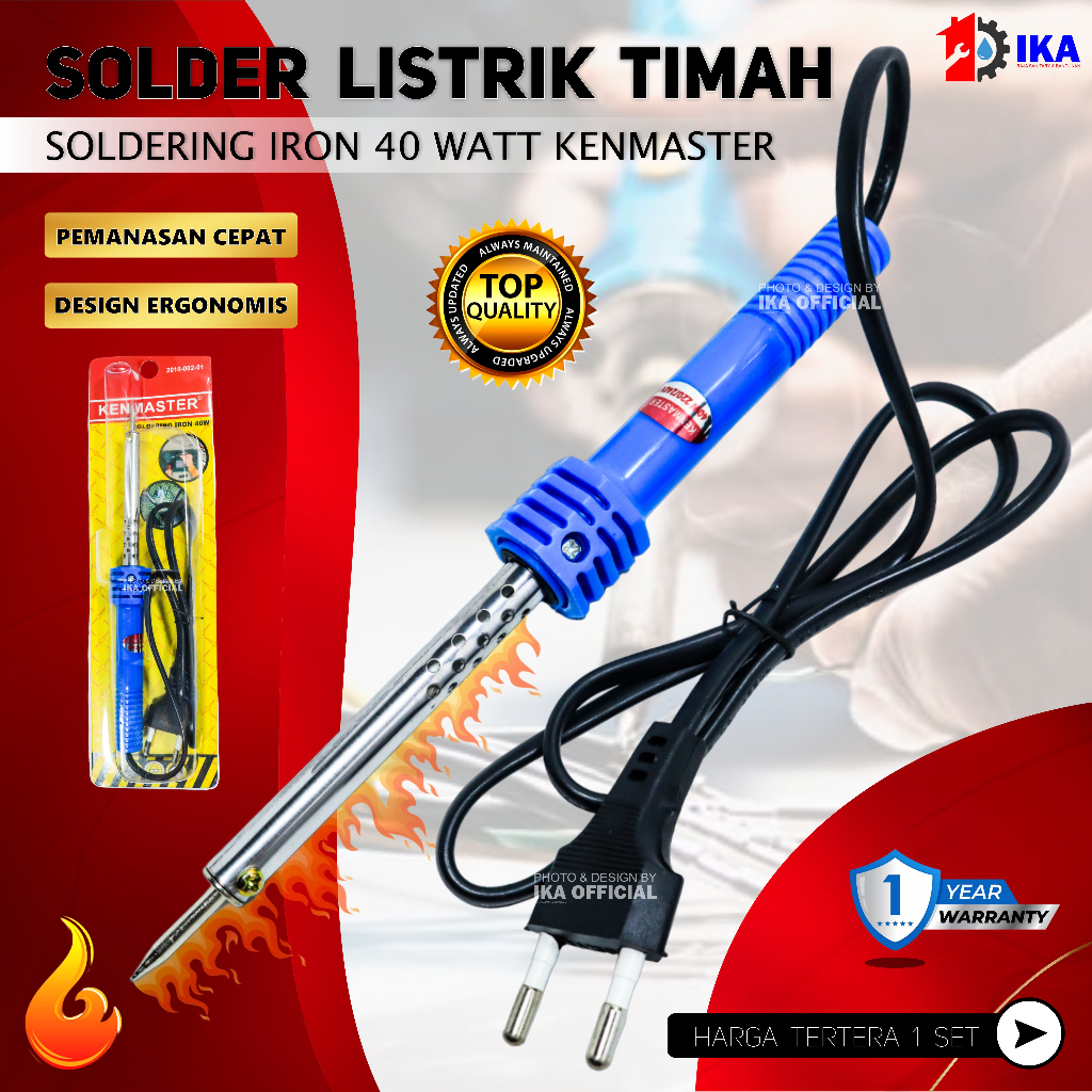 Jual Solder Listrik Plastik Soldier 40 Watt 40w KENMASTER TERMURAH ...