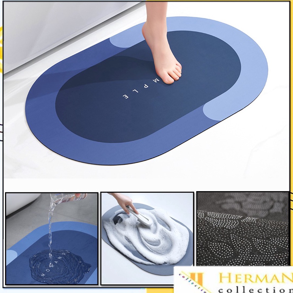 Jual 66 MALL HC Keset Kaki Anti Slip Kamar Mandi Serap Air Bentuk Oval ...