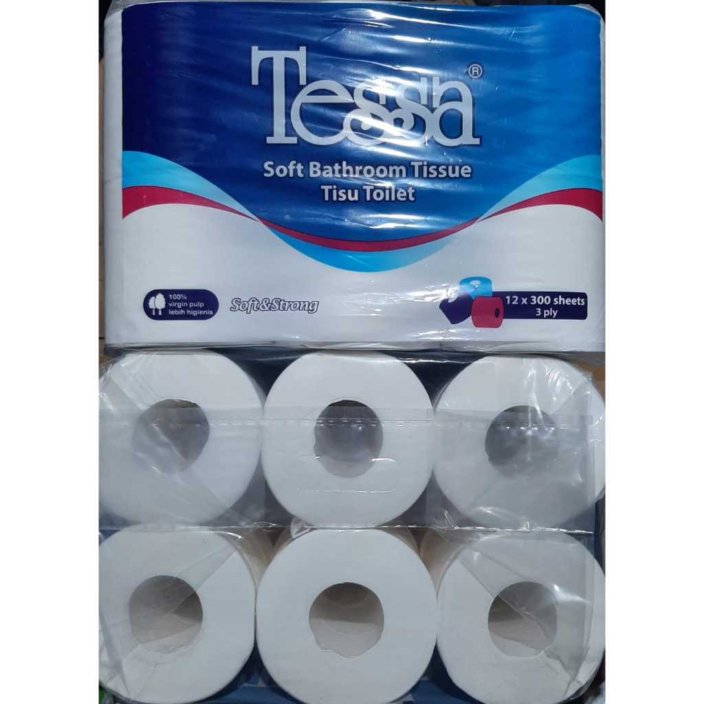 Jual 1 Pack Tissue Toilet Tessa 12 Roll x 300 Sheets x 3 Ply PB-23 ...