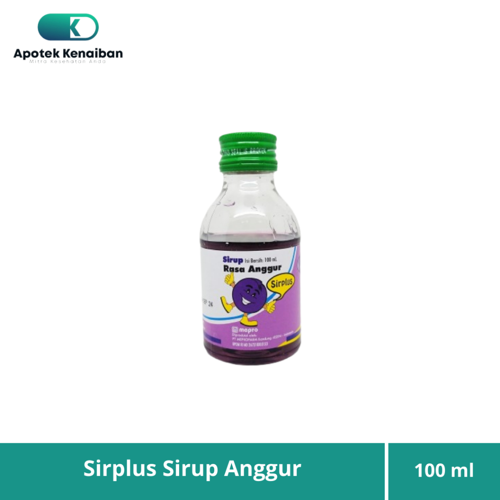 Jual SIRPLUS SIRUP RASA ANGGUR 100 ML / PEMANIS OBAT | Shopee Indonesia