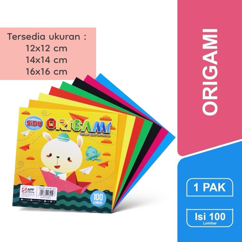Jual Kertas origami SiDU 12x12 cm 14x14 cm 16x16 cm - 100 lembar 10 ...