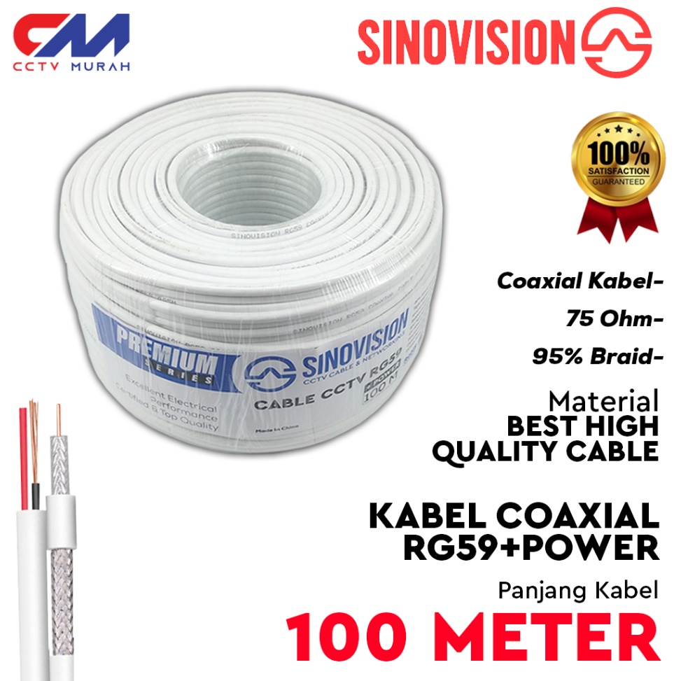 Jual Kabel Coaxial CCTV RG59 1 Meter 5 Meter 25 Meter Kabel CCTV RG59 ...
