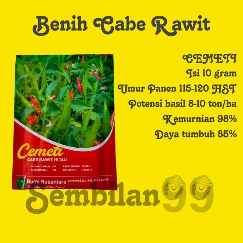 Jual Bibit cabai rawit CEMETI 10 gram/ benih cabe lombok pedas | Shopee ...