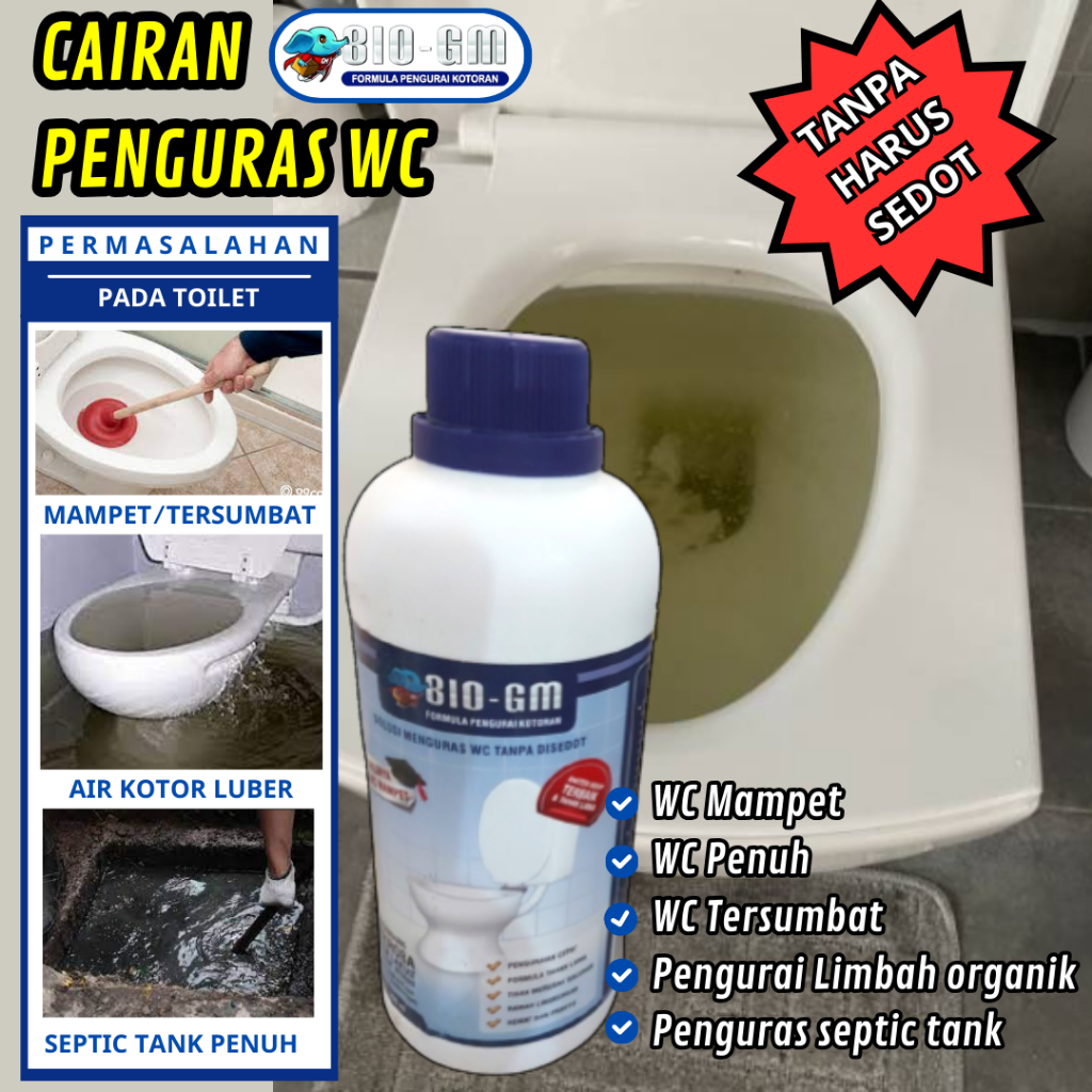 Jual Anti Sumbat WC BIo GM Solusi WC Penuh Tersumbat Siram Air tidak ...