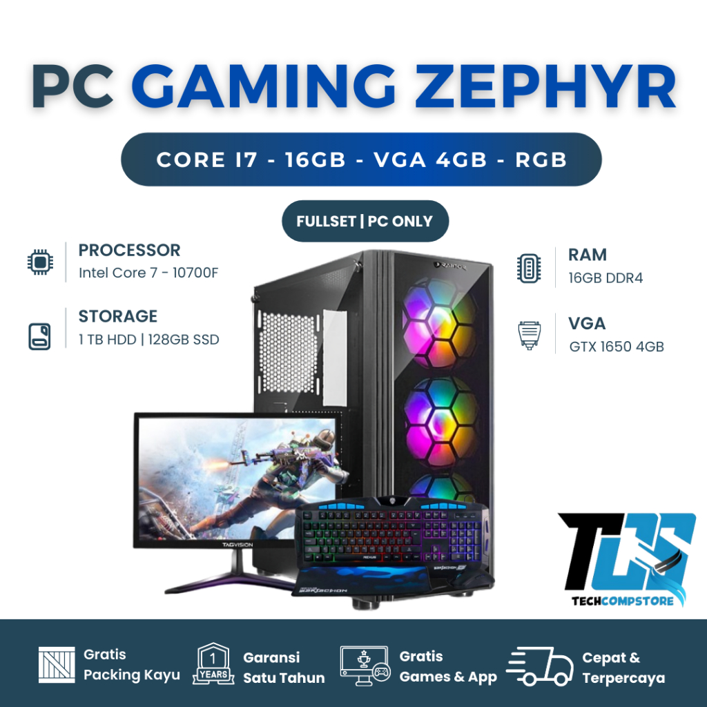 Jual PC Gaming Rakitan i7 10700F Ram 16gb VGA 1650 4GB SSD HDD 1TB | Komputer Siap Pakai ...
