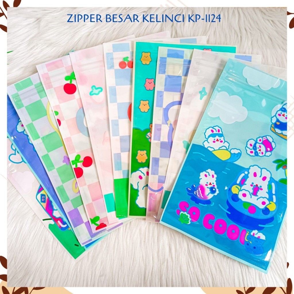 Jual ZIPPER BESAR KELINCI KP-1124 LOCK AMAN ANTI TUMPAH KANTONG ESTETIK ...
