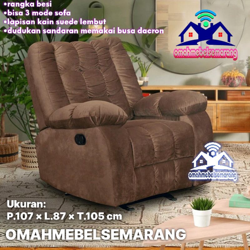 Jual Sofa reclining 1 dudukan RC REA kursi santai recliner minimalis ...