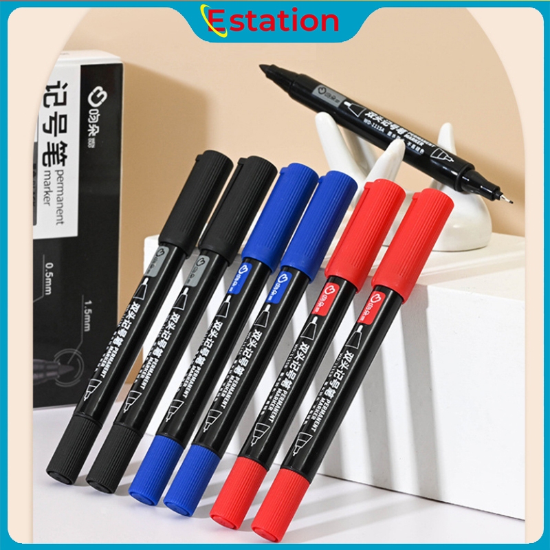 Jual Estation - Spidol Permanen Permanent Marker Dual Tip | Shopee ...