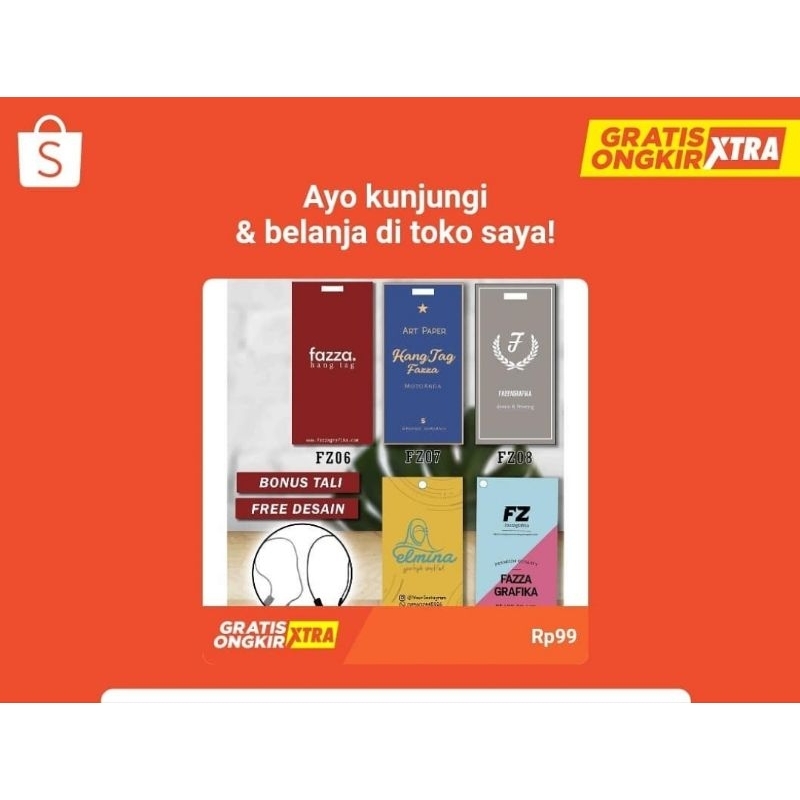Jual hangtag ukuran 4x8 tebal 310 gsm minimal pembelian 350 pcs ...