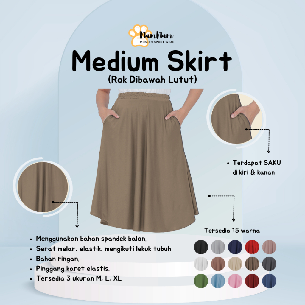 Jual Rok Olahraga Dibawah Lutut Skirt Namhijab | Shopee Indonesia