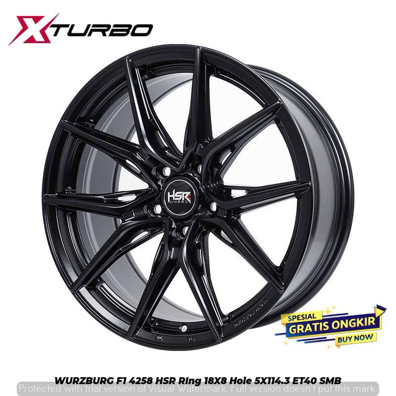Jual VELG HSR WURZBURG F1 RING 18 LEBAR 8 PCS 5 X 114.3 ET 40 SEMI MATTE BLACK - INNOVA CIVIC ...