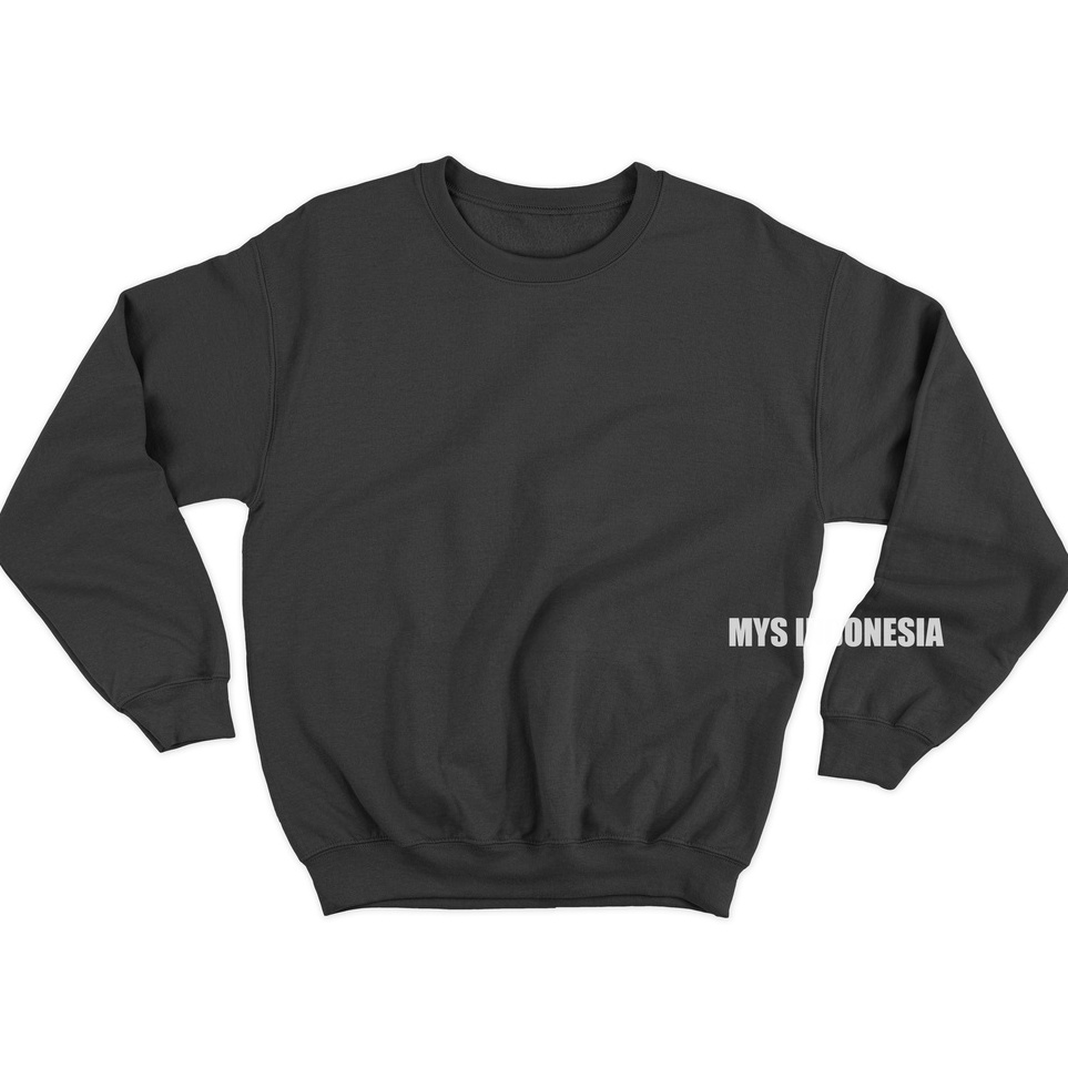 Jual First Update MYS INDONESIA Basic Sweater Polos Hitam | Shopee ...