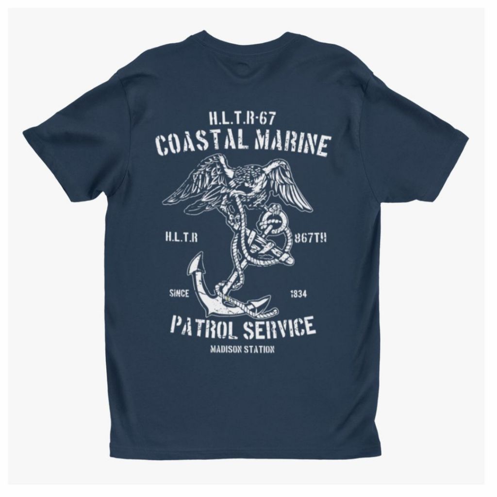 Jual Kaos Retro Vintage Madison Coastal Marine Navy Blue | Shopee Indonesia