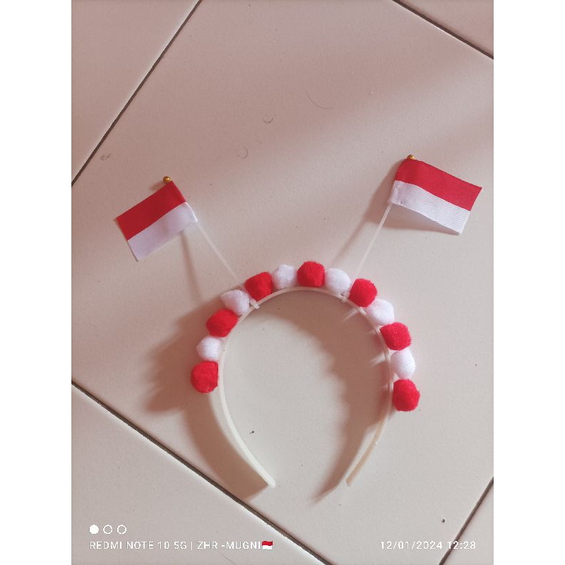 Jual bondu pom pom merah putih | Shopee Indonesia