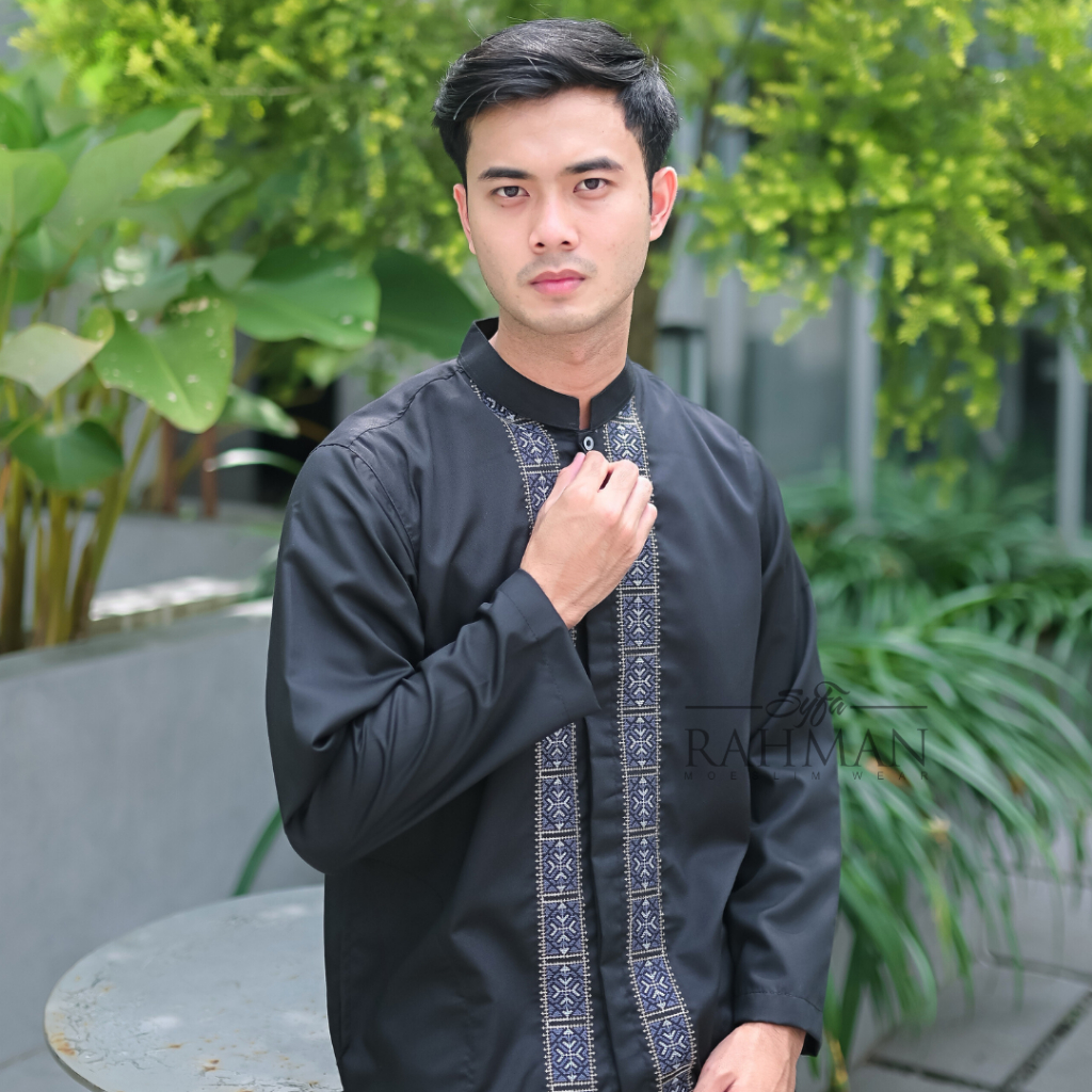 Jual Syfa Rahman - Baju Kemeja Koko Bordir Lengan Panjang Katun Qhabil ...