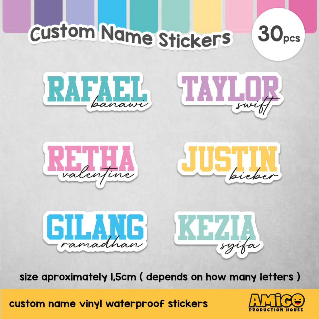 Jual Sticker Alat Tulis ATK Label Nama Aestetic Custom Name Sticker ...