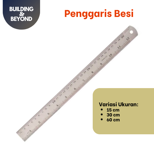Jual PENGGARIS BESI / STEEL RULER 15, 30, 60 CM | Shopee Indonesia