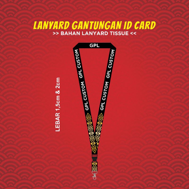 Jual GANTUNGAN ID CARD CUSTOM FREE DESAIN BAHAN LANYARD TISSUE LEMBUT ...