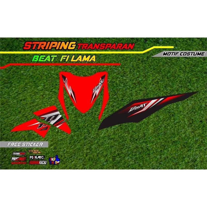 Jual striping stiker transparan beat fi lama motif costume grafis ...