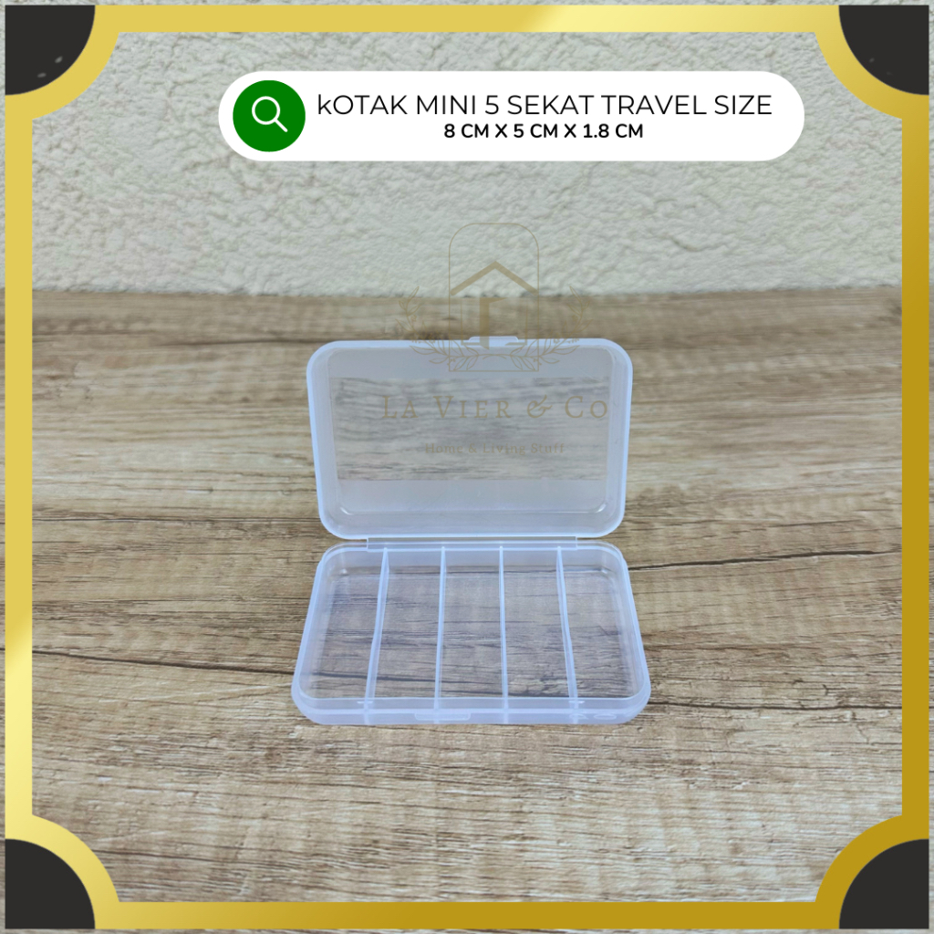 Jual Lavier Kotak Mini 5 sekat Travel size Kotak multifungsi Tempat ...