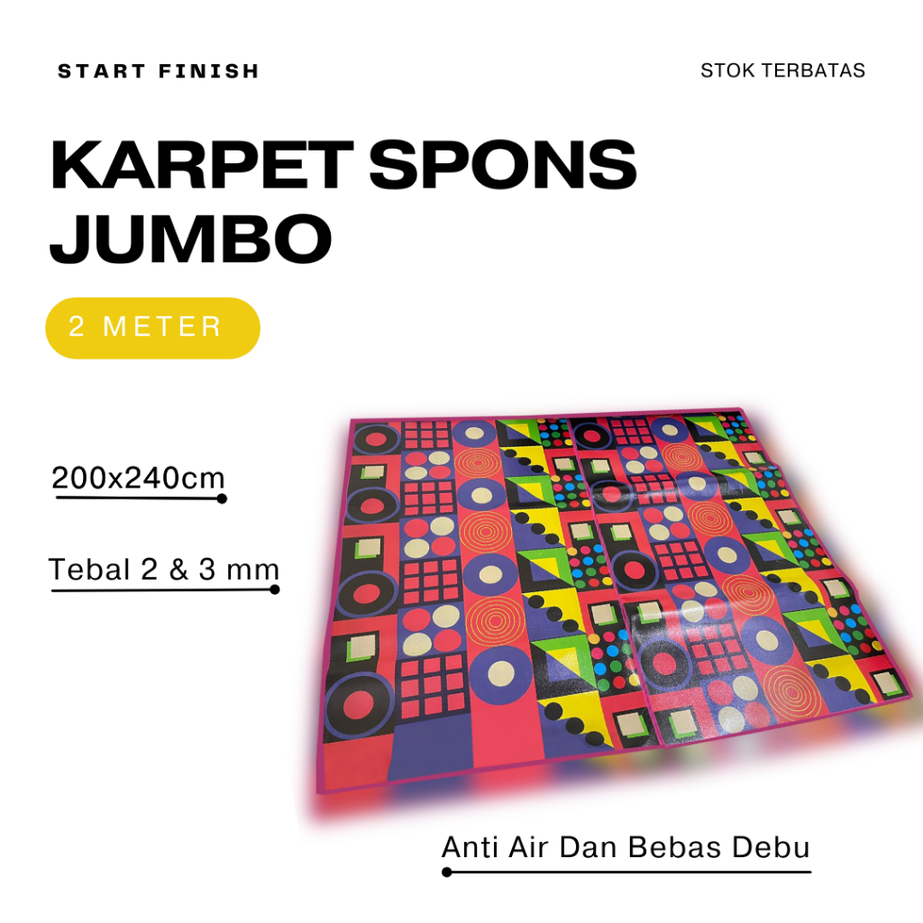 Jual KARPET SPONS JUMBO 2 METER Ukuran 200x240cm Tebal 3mm | Karpet ...