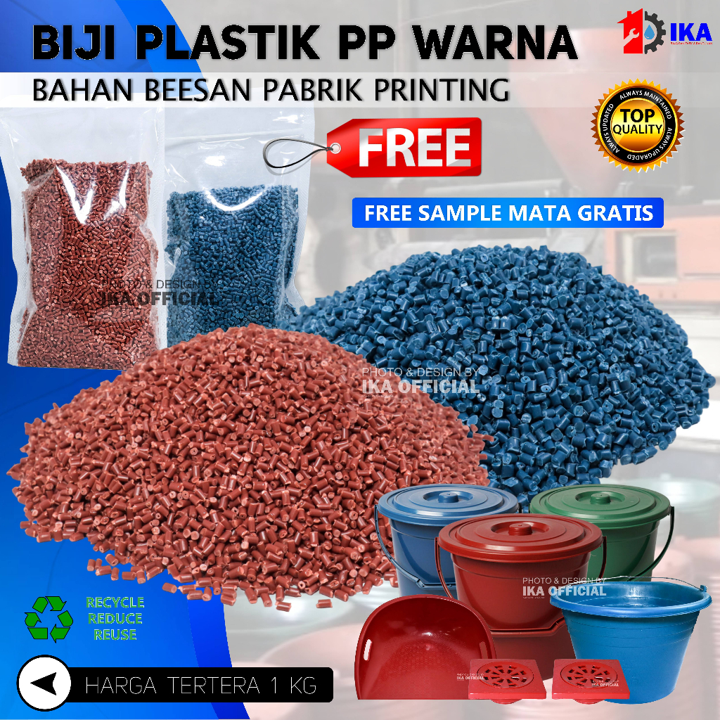 Jual Biji Plastik PP Warna per kg biji plastik PP murni Polypropylene ...