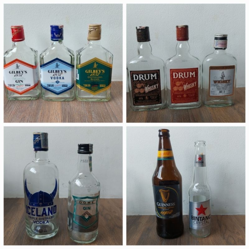 Jual BOTOL BEKAS MINUMAN KERAS BEER WHISKEY VODKA GIN | Shopee Indonesia