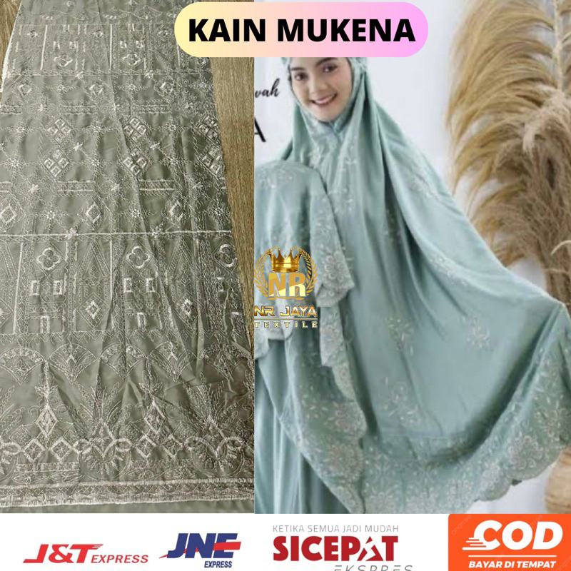 Jual kain mukena mewah silk satin bordir meteran | Shopee Indonesia