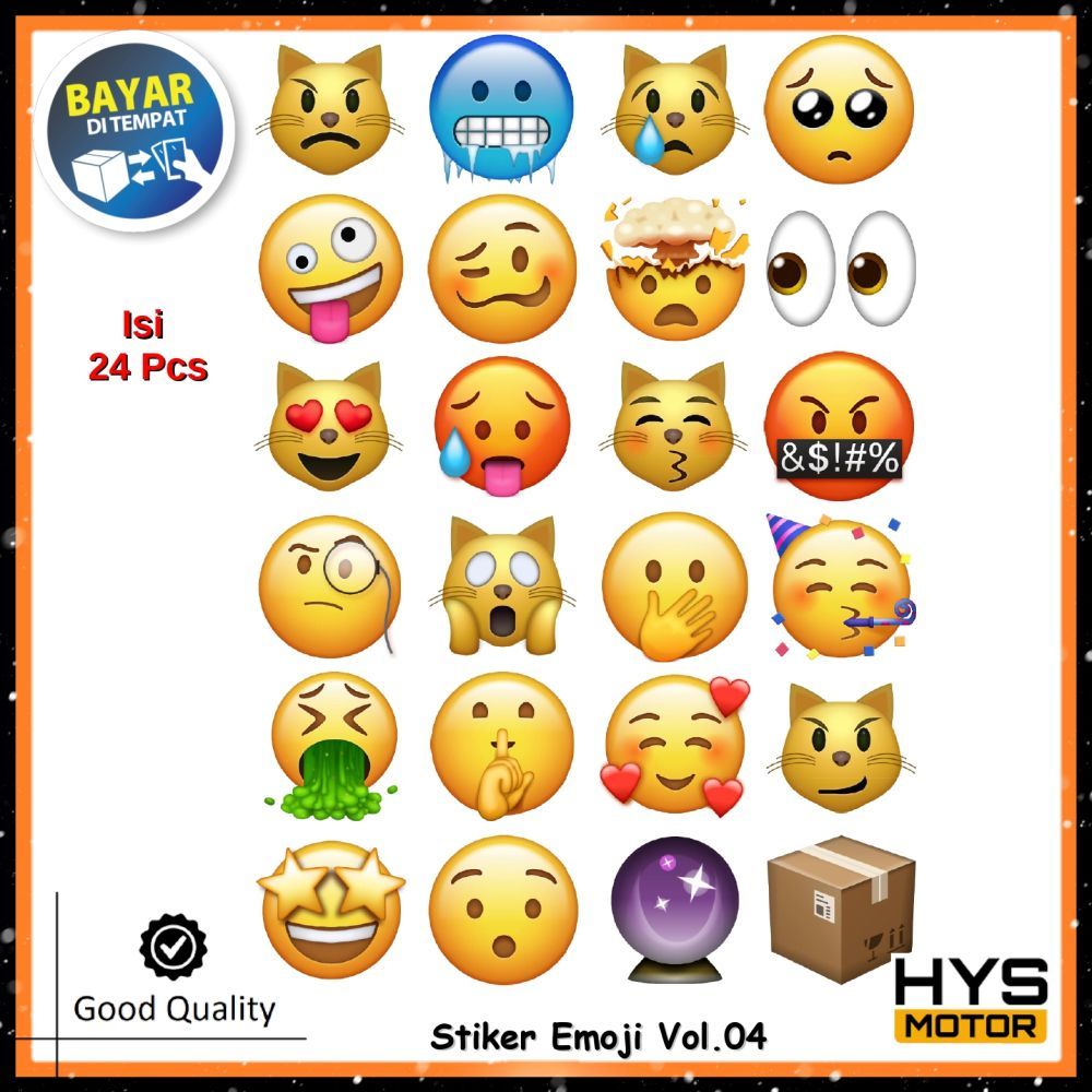 Jual HYS Stiker Motor Mobil Helm Sticker Pack Emoji Emoticon WhatsApp ...