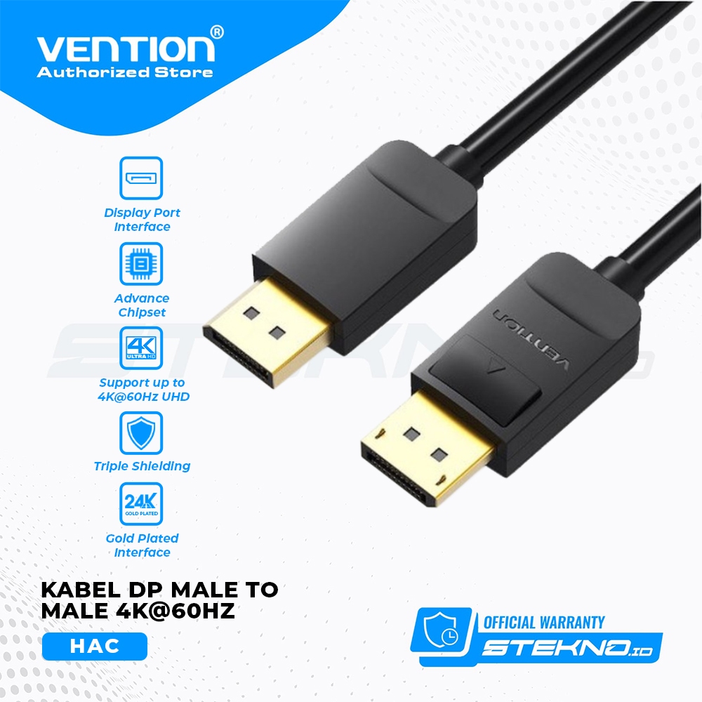 Jual Vention [HAC 1M] Kabel DisplayPort Male to Display Port | Shopee Indonesia