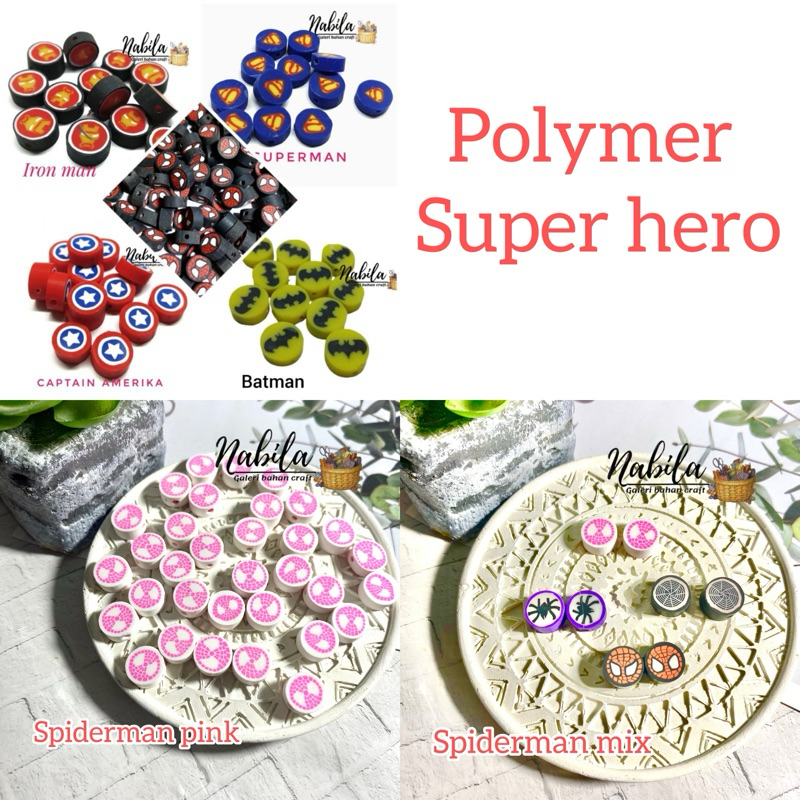Jual Clay Polimer batman spiderman Superhero Bahan Craft Kerajinan ...