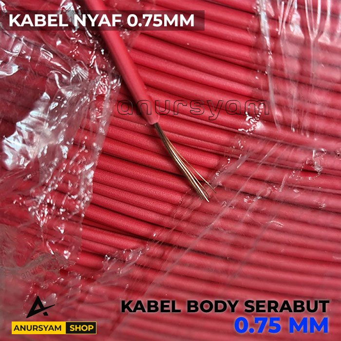 Jual Kabel NYAF 0.75 Meteran / Kabel Serabut 18 AWG / Kabel Body 0.75mm ...