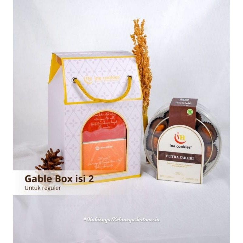 Jual Paket Ina Cookies Happy Gable Box isi 2 Toples Reguler | Shopee ...