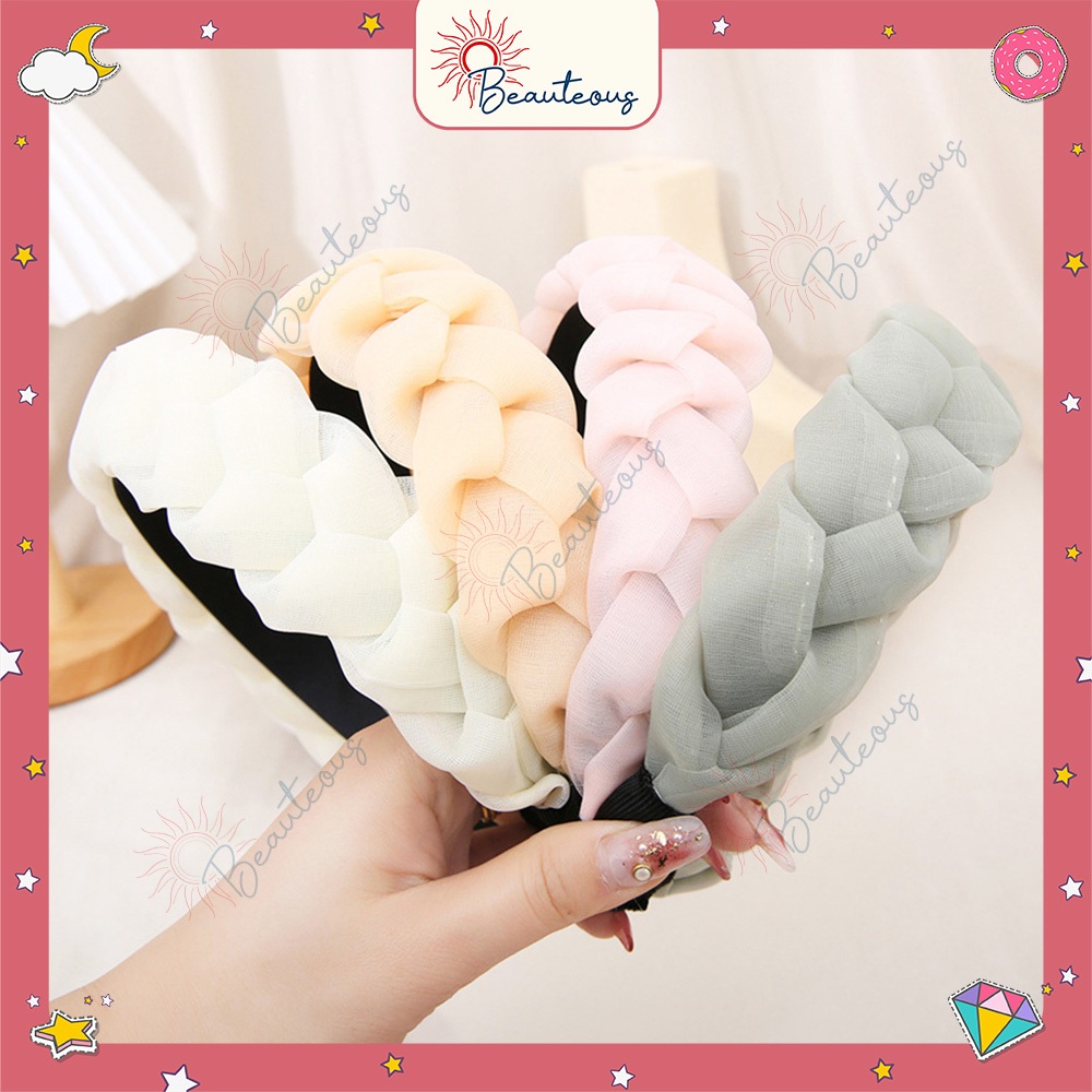 Jual Bando Kain Model kepang Cute Aksesoris Wanita Kekinian Elastis ...