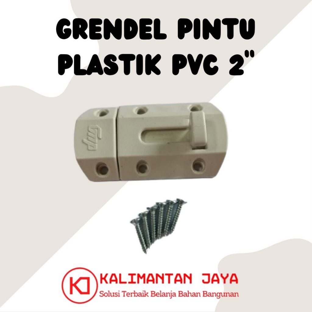Jual GMP Grendel Pintu Plastik PVC Putih 2"/Grendel Pintu Kamar Mandi ...