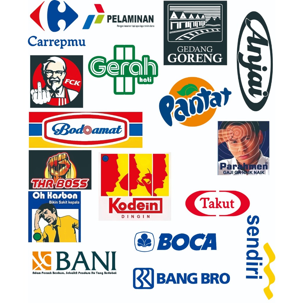 Jual STIKER CUSTOM BRAND LUCU PRINT+CUT | Shopee Indonesia