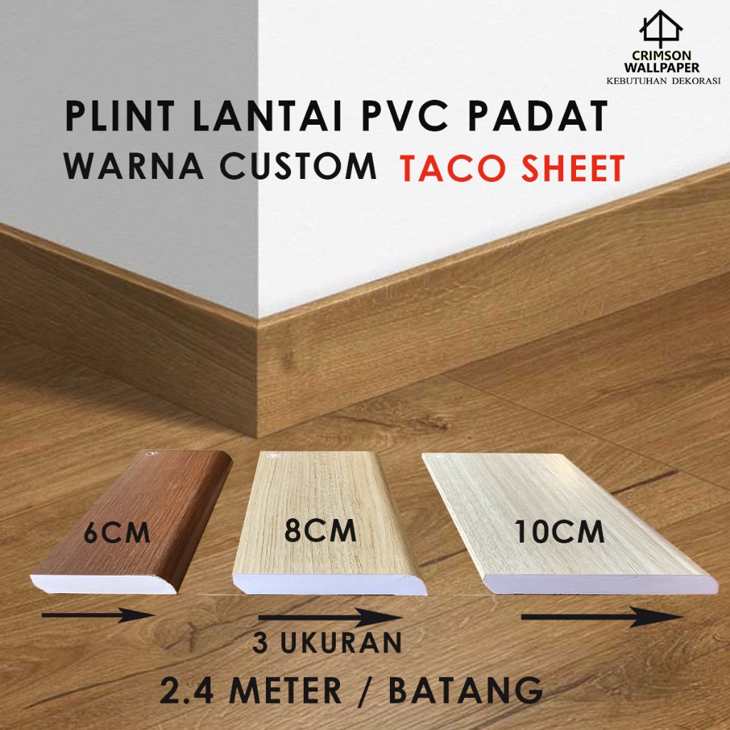 Jual Termurah PLINT FULL PVC PADAT LIST PLINT LANTAI TACO PLIN LANTAI ...