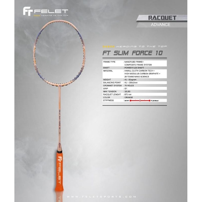 Jual Raket Felet Slim Force 10 Original /Raket Badminton Felet Slim ...