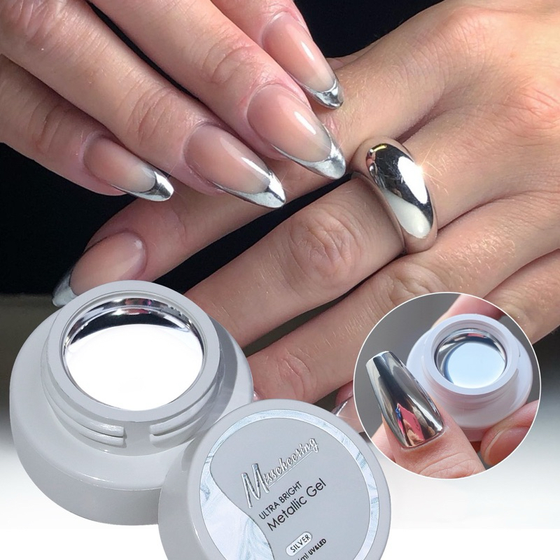 Jual Mischeering metallic gel nail mirror efect painting uv gel nail ...