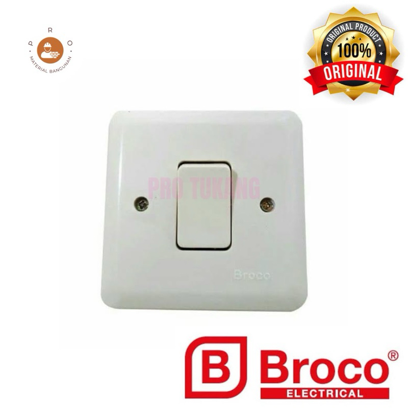 Jual Saklar Listrik BROCO Engkel Tunggal Seri (Tanam & Tempel) | Shopee ...