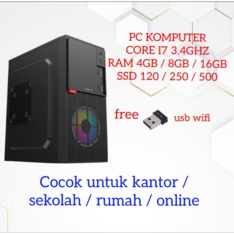 Jual Core I7 16gb Ram 500gb Ssd Pc Rakitan Komputer Kantor Cpu Sekolah Shopee Indonesia