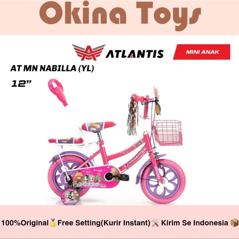 Jual Sepeda Mini Atlantis Dorong ban eva Anak Perempuan Ban Mati/Sepeda ...