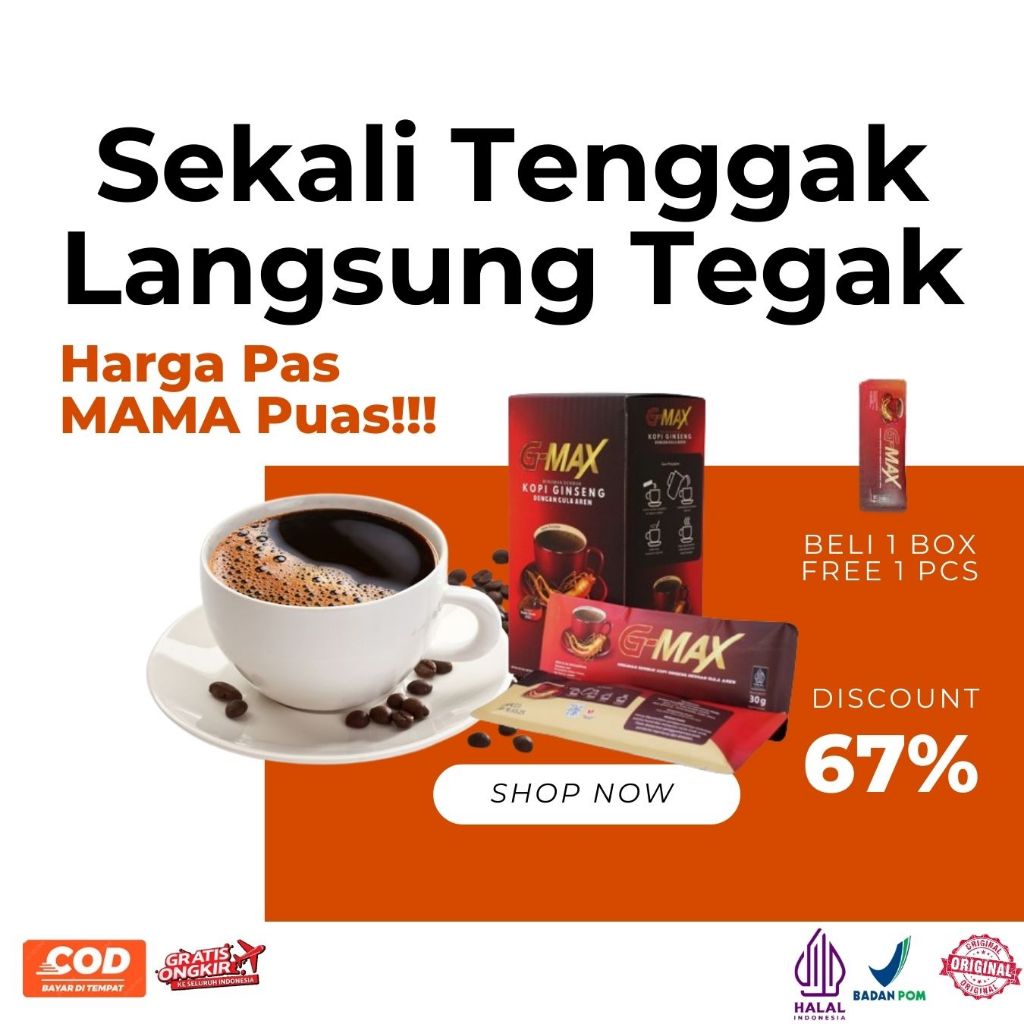 Jual KOPI GMAX ORIGINAL INSTAN KUAT PERKASA TAHAN LAMA COFFE STAMINA ...