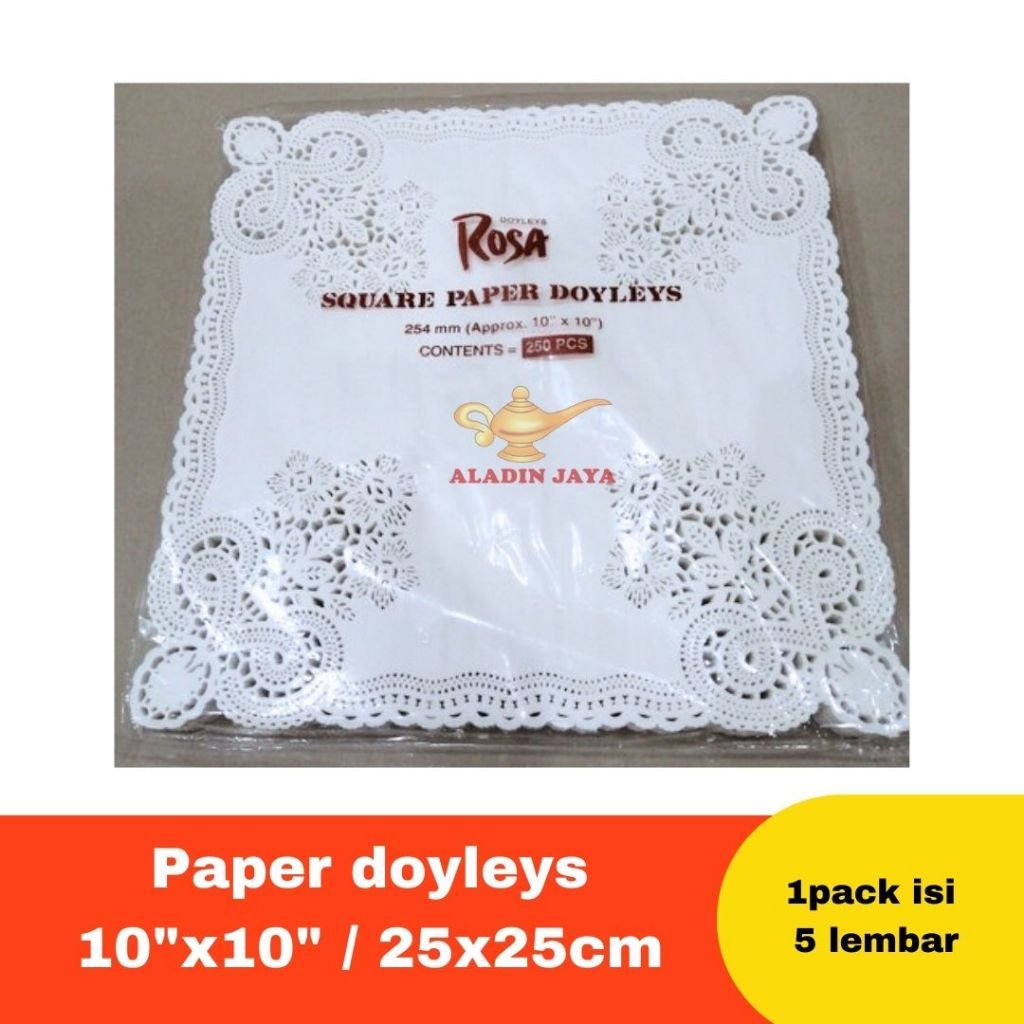 Jual Paper Doyleys 10"x10"/25x25cm Alas Kertas Renda | 1 pack isi 5 ...